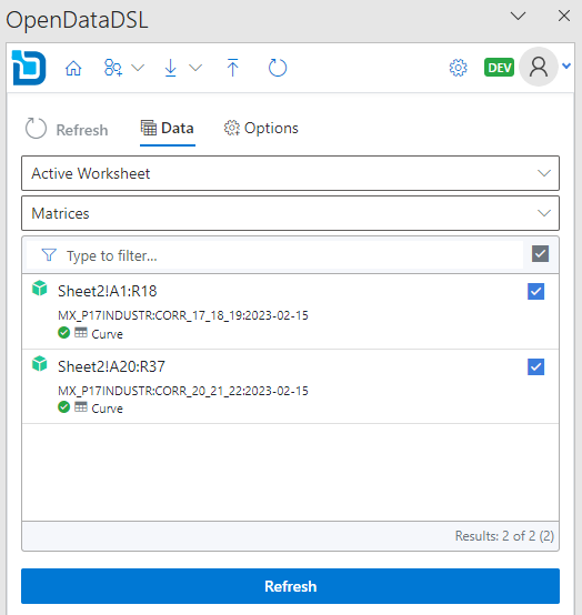 Matrices in ODSL | Smart SAAS Data Management